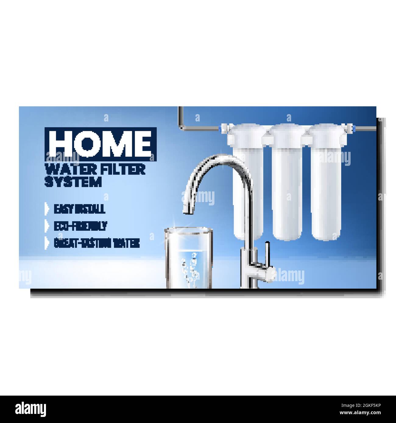 Home Water Filter System Promotion Banner Vector Stock Vector Image ...