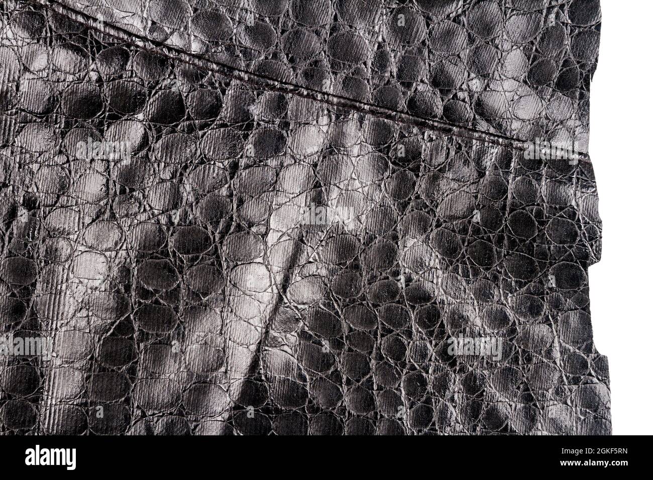 Piece of black artificial leather isolated on white background. Fake ...