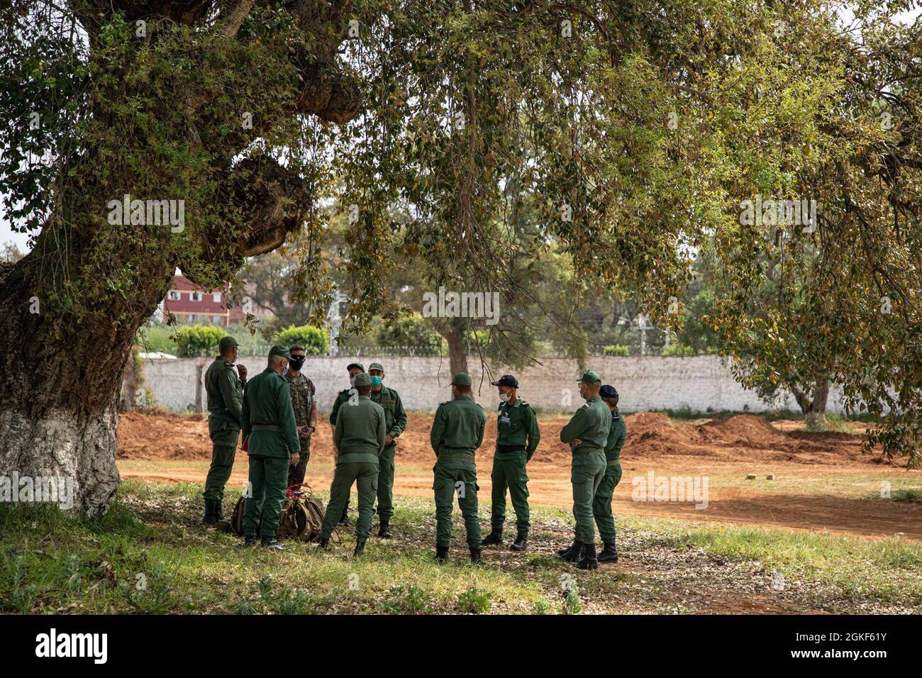 U.S. Marines and members of the Royal Moroccan Armed Forces conduct a ...