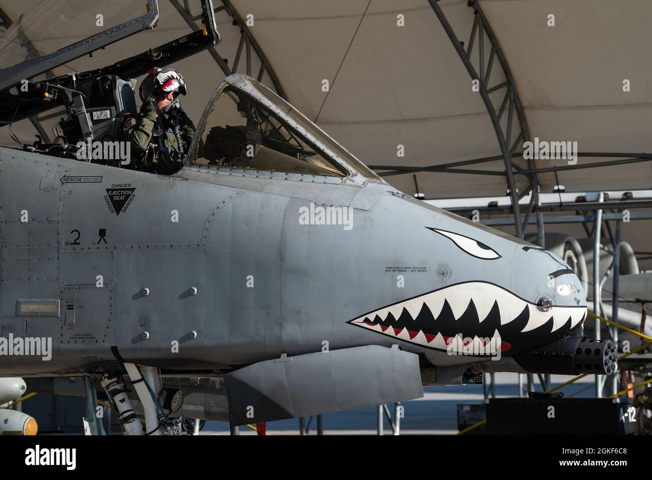U.S. Air Force Col. Dan Walls, 23d Wing commander, dons his helmet ...