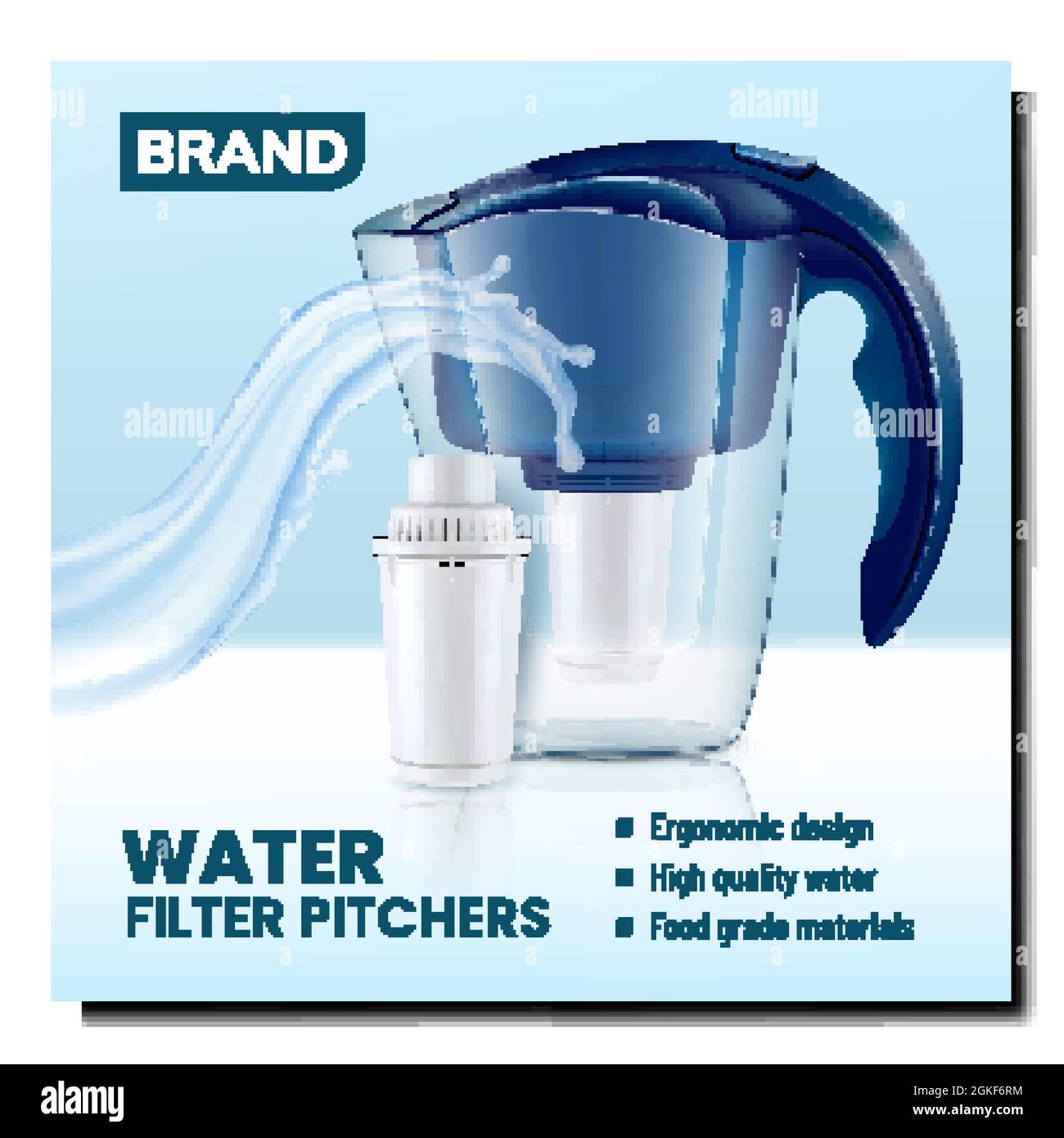 Water Filter Pitchers Promotional Banner Vector Stock Vector Image ...