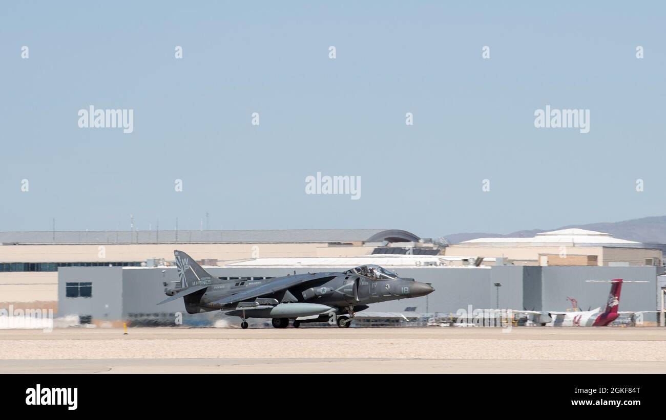 A Marine Corps AV-8B Harrier, from Marine Attack Squadron 223, Cherry ...