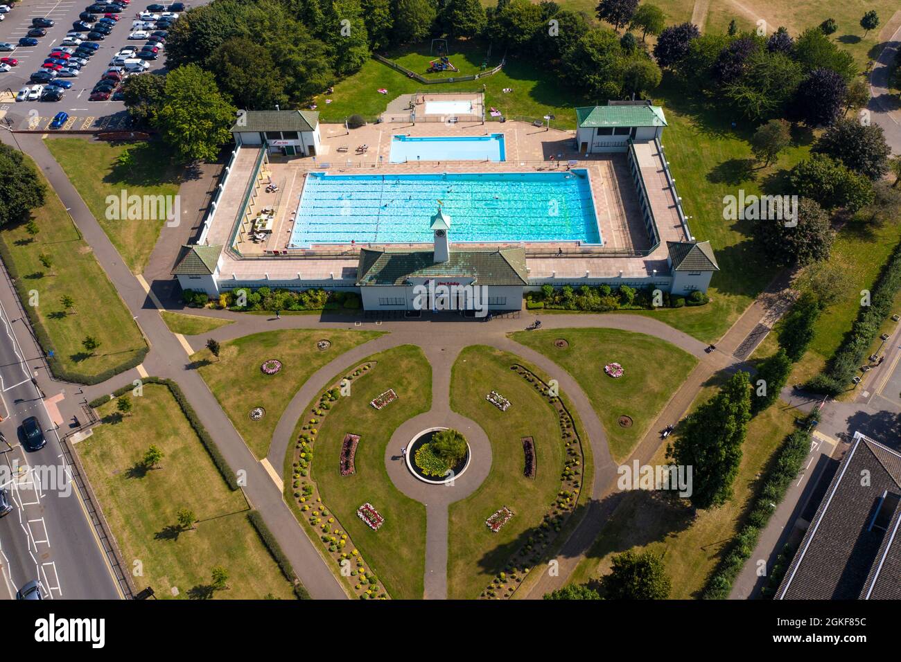 PETERBOROUGH, UK - SEPTEMBER 6, 2021. An aerial view of the ...