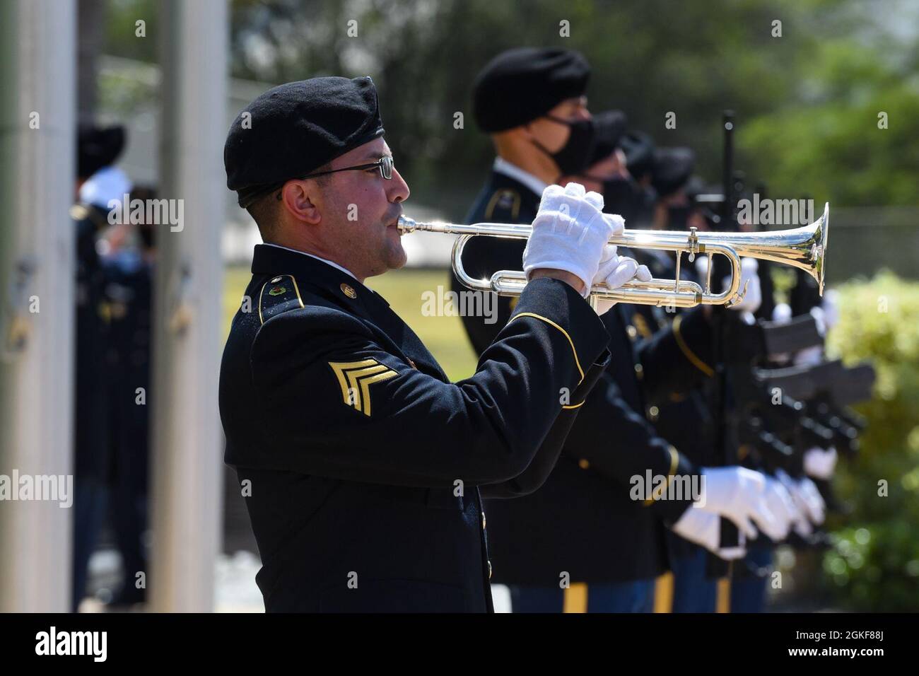 Members of a Defense POW/MIA Accounting Agency (DPAA), firing party ...