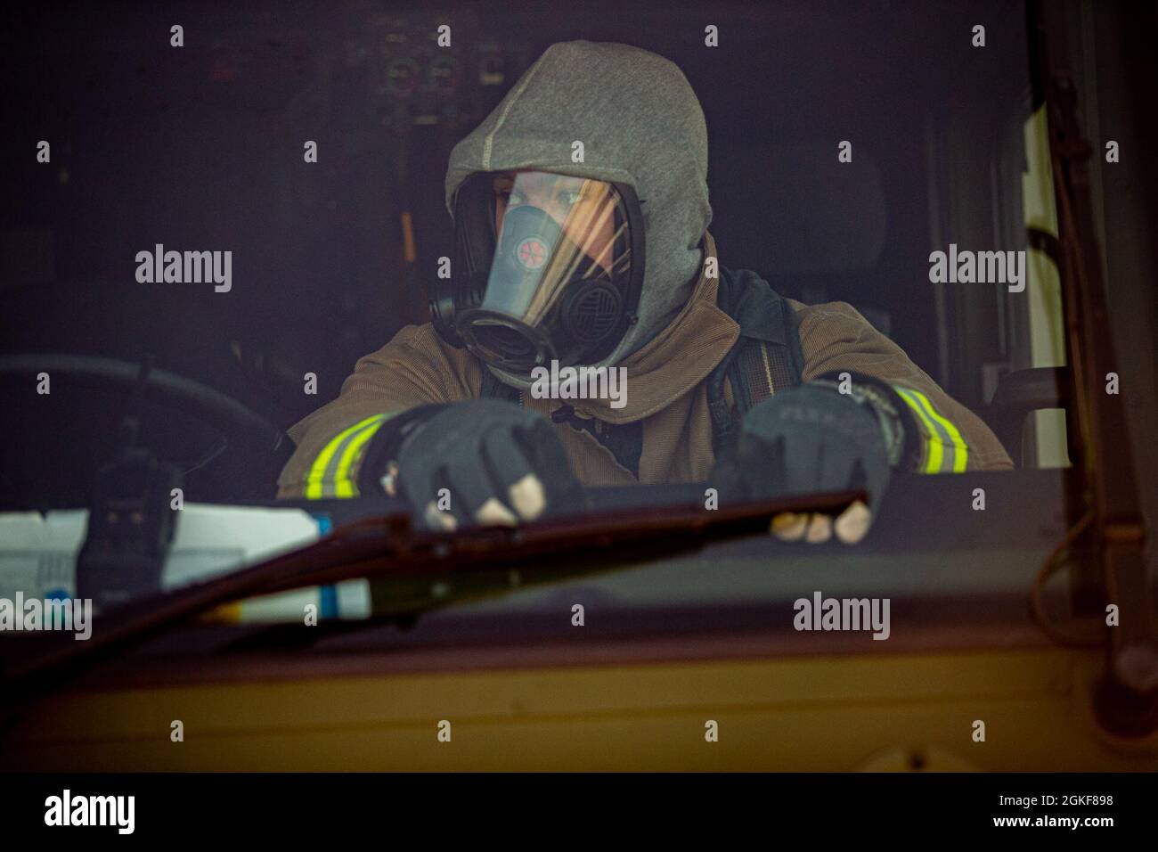 U.S. Marine Corps Cpl. Jonathan Sanchez, an expeditionary firefighting ...