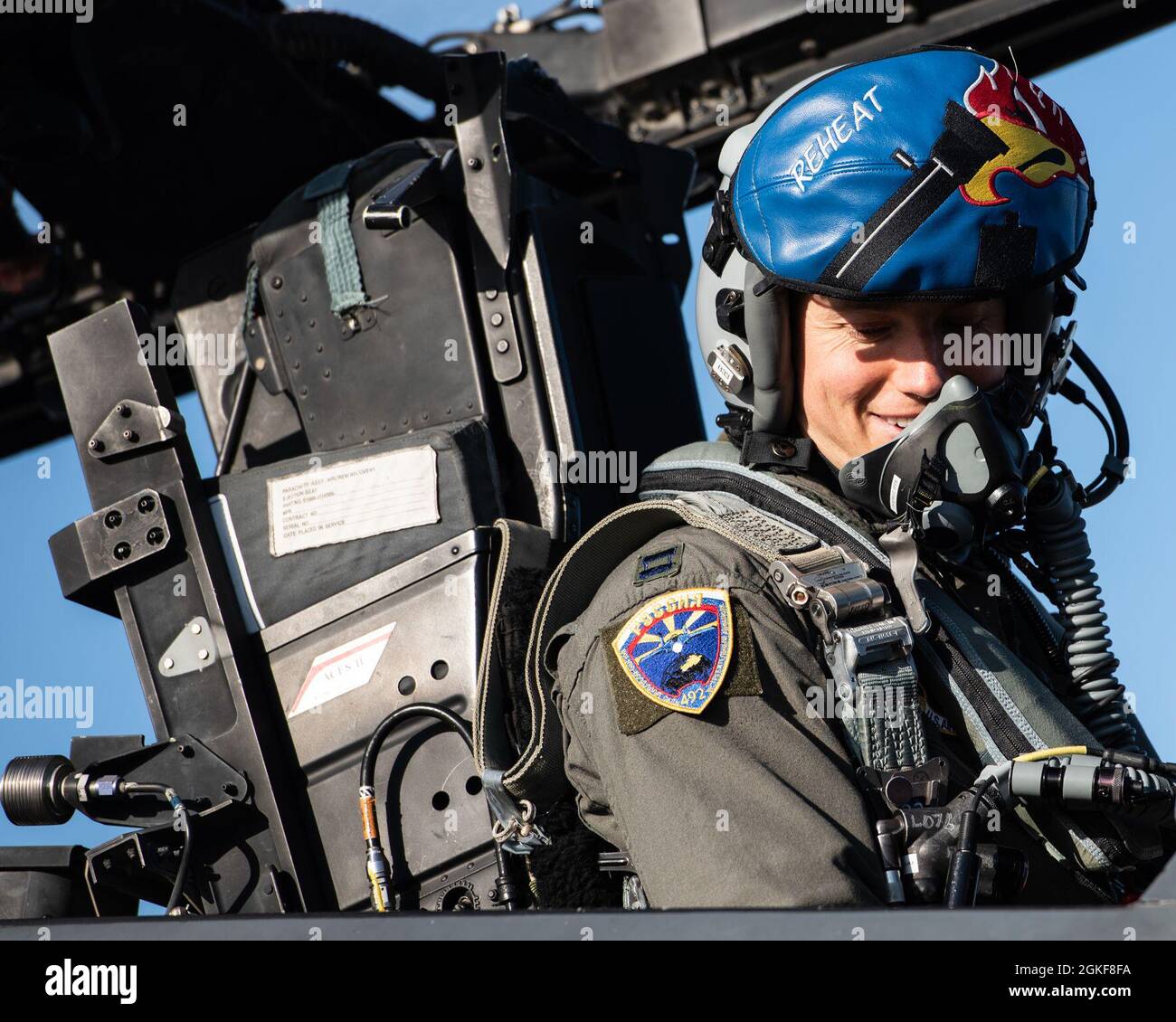 A pilot assigned to the 492nd Fighter Squadron conducts pre-flight ...