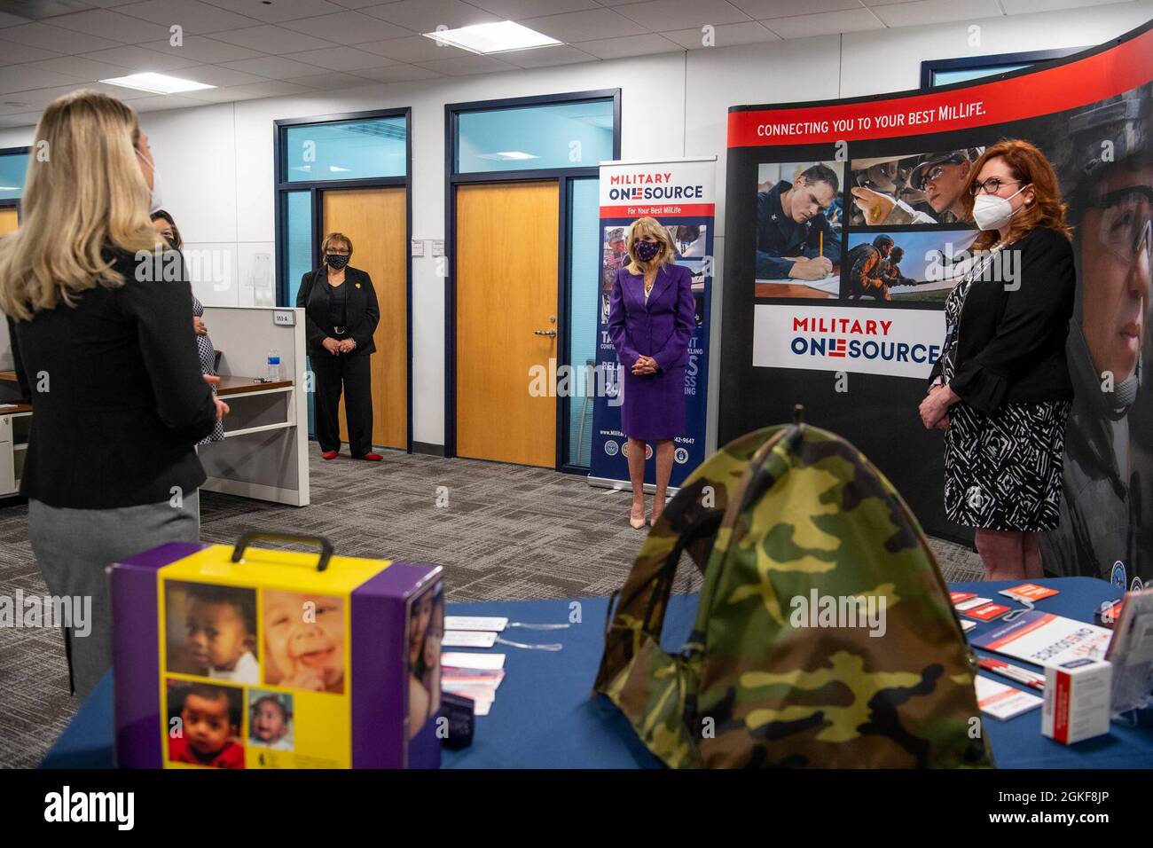 First Lady Dr. Jill Biden toured a Military OneSource facility with ...
