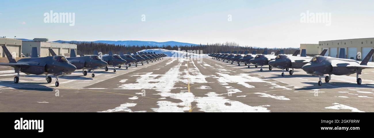 Twenty five F-35A Lightning IIs assigned to the 354th Fighter Wing form ...