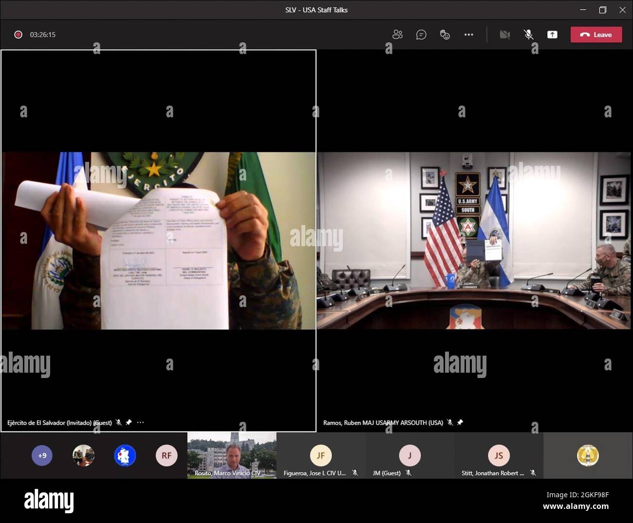 Col. Mario Adalberto Figueroa Cárcamo (left), Salvadoran Army chief of ...