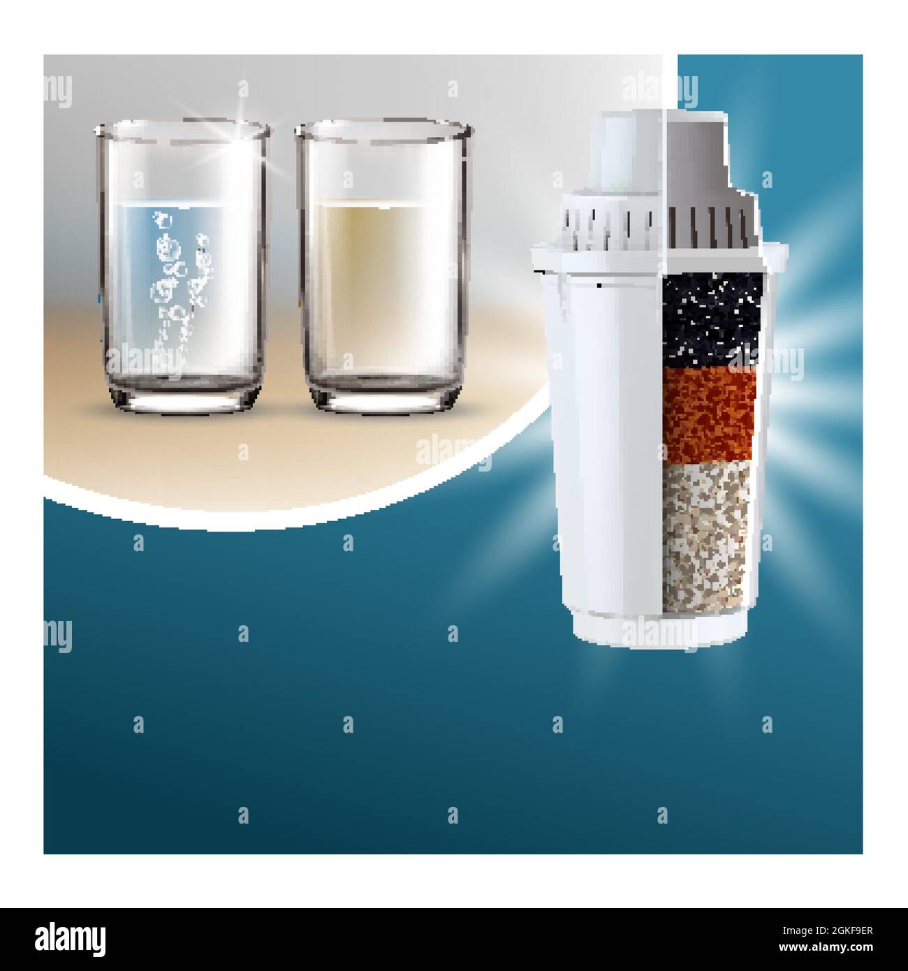 Water Filter Pitcher Cartridge Promo Poster Vector Stock Vector Image ...
