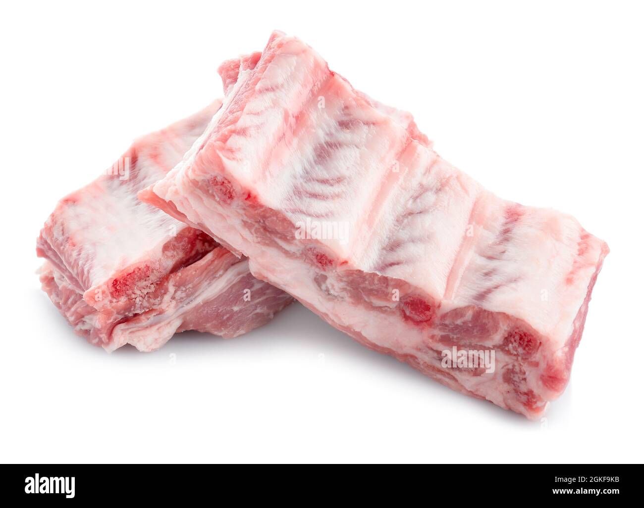 Raw ribs on white background Stock Photo - Alamy