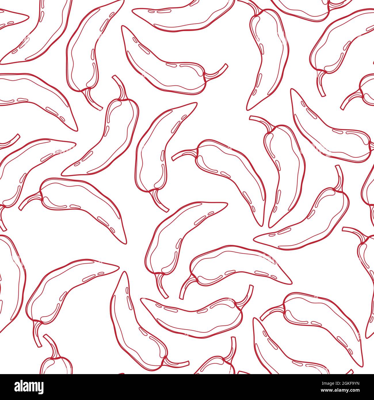 Pepper vector seamless pattern. Mexican chili spicy vegetable. Hot ...