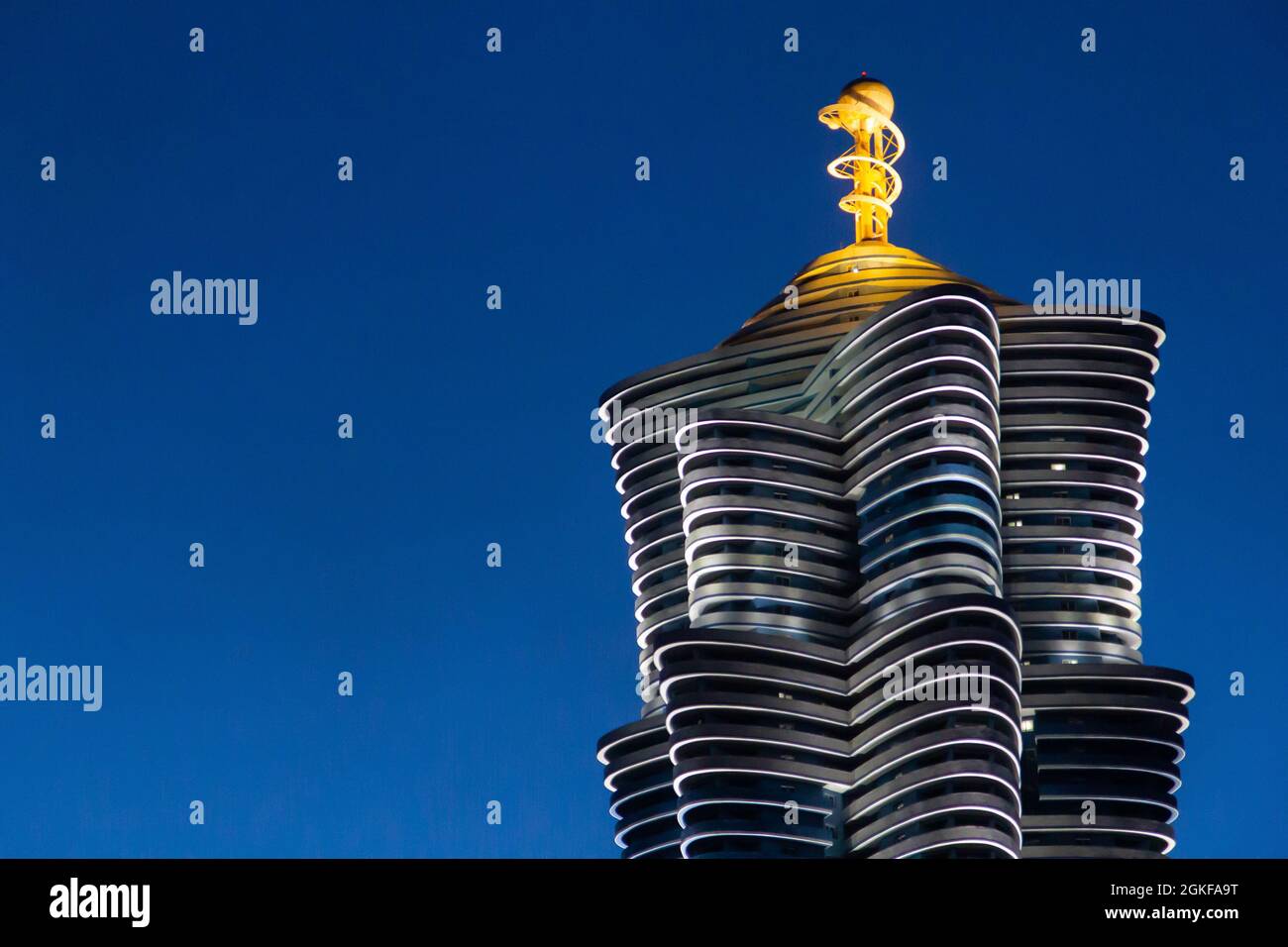 Mirae Scientists Street Unha Tower in Pyongyang, North Korea Stock ...