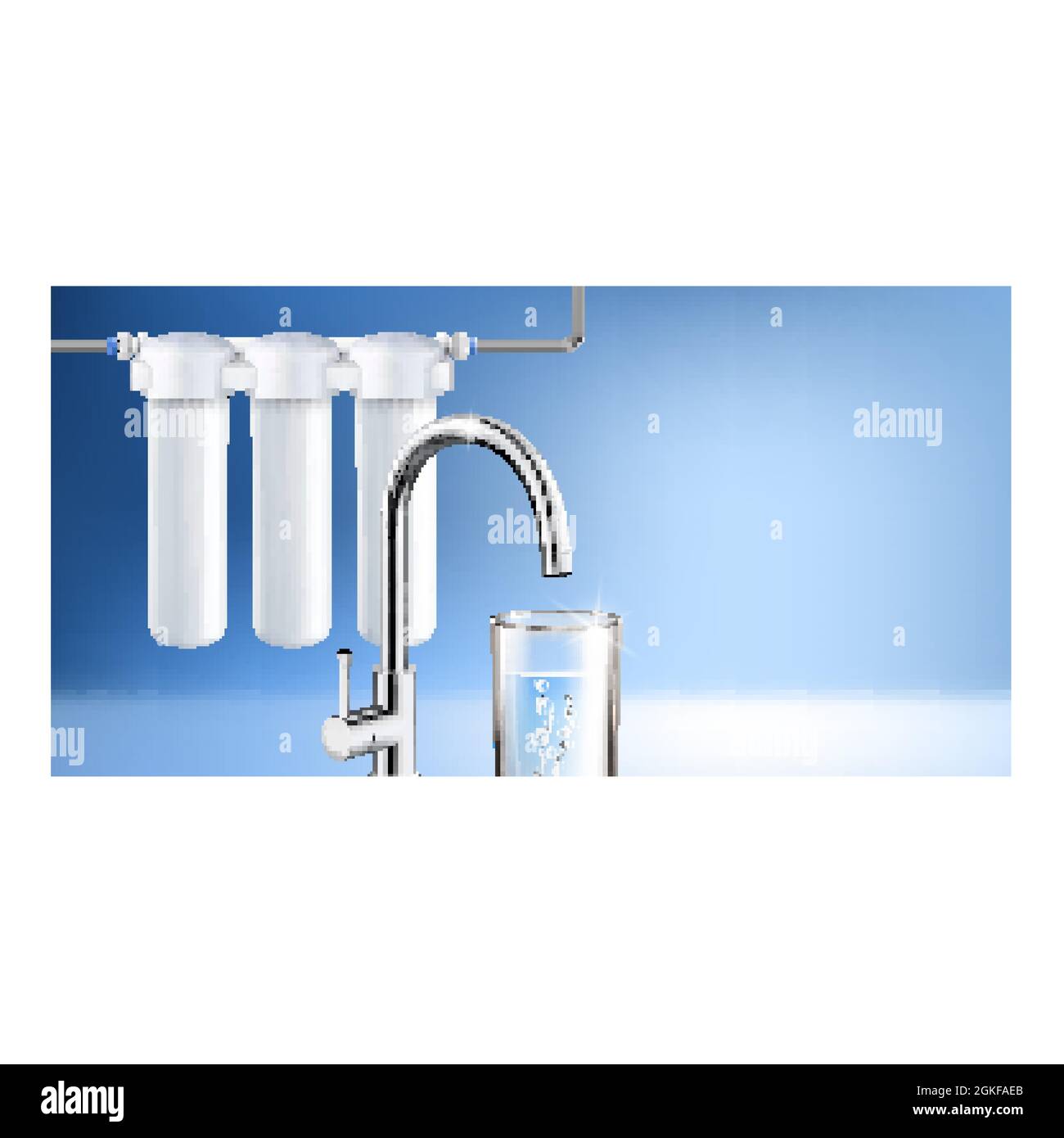 Home Water Filter System Promotion Banner Vector Stock Vector Image ...