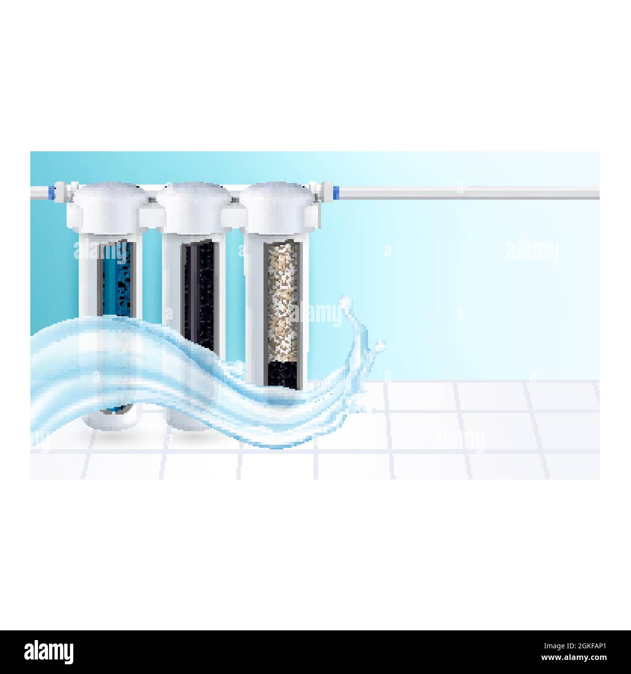 Home Water Filter System Promotional Poster Vector Stock Vector Image ...