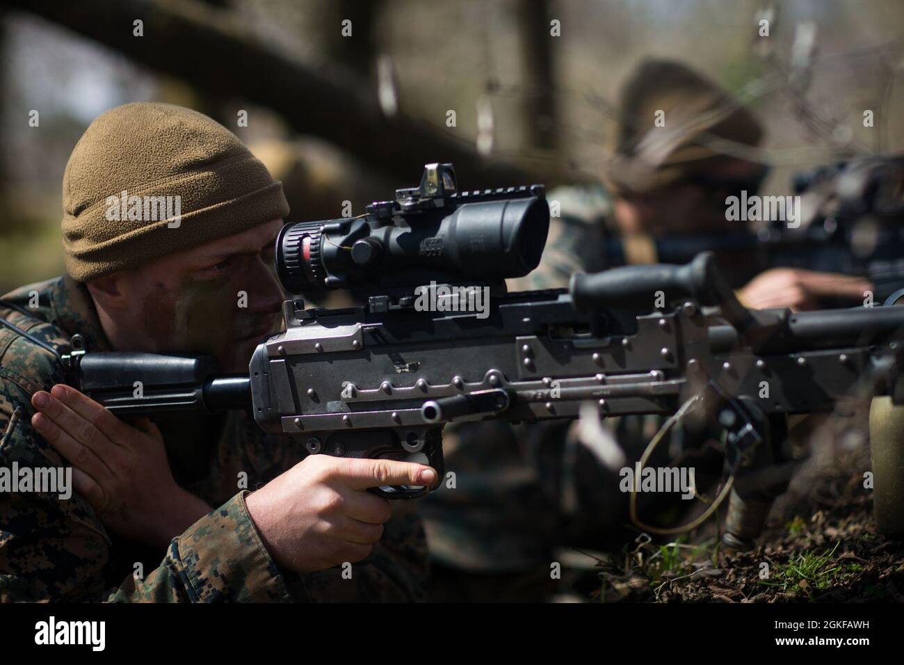 U.S. Marine Corps Cpl. Tanner Schacht, a squad leader with 3d Battalion ...