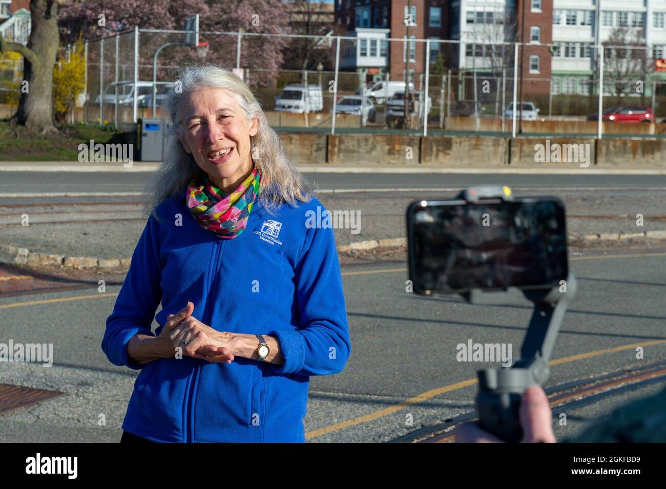 BOSTON (April 8, 2021) Anne Grimes Rand, president of USS Constitution ...