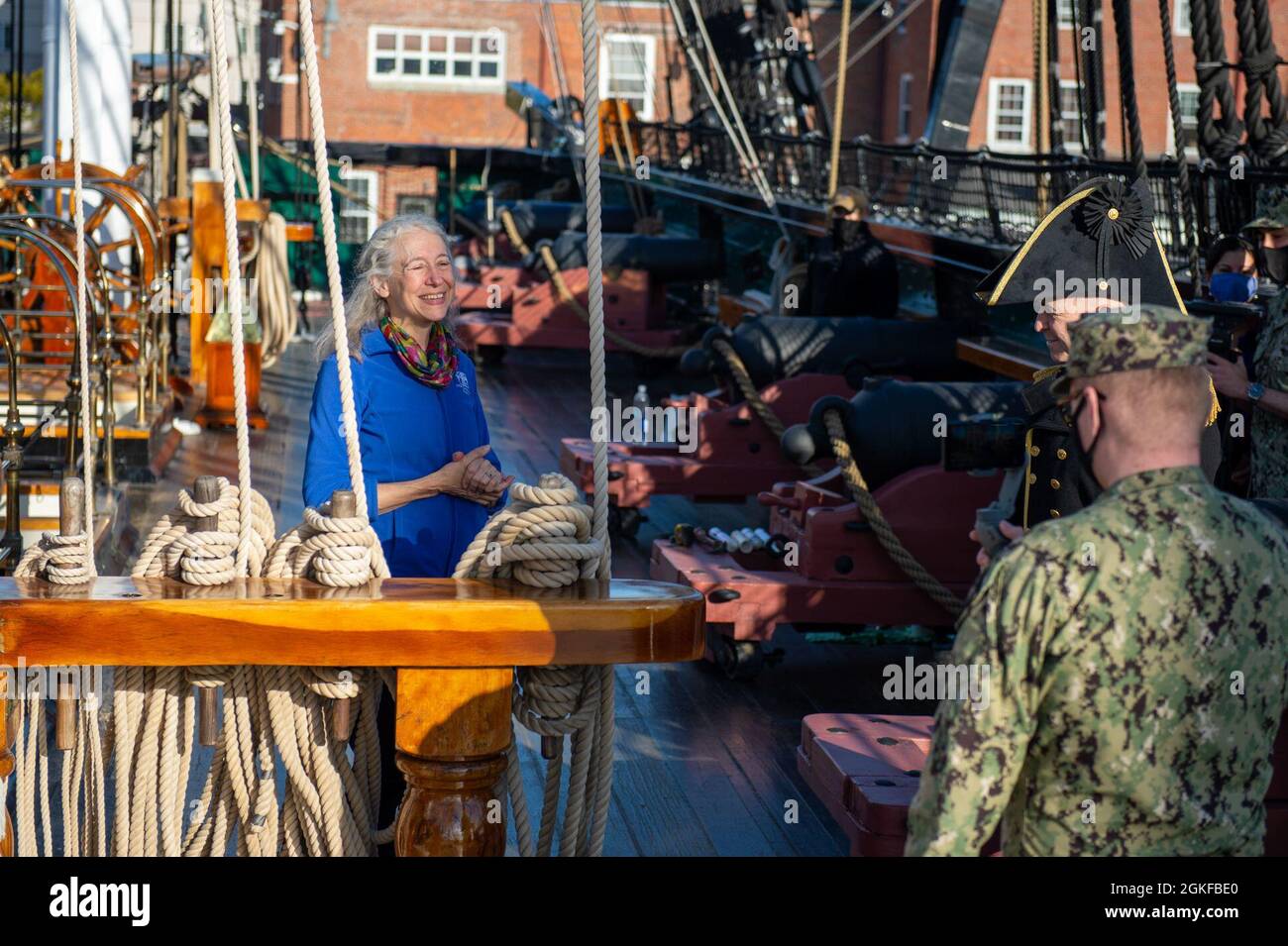 BOSTON (April 8, 2021) Anne Grimes Rand, president of USS Constitution ...
