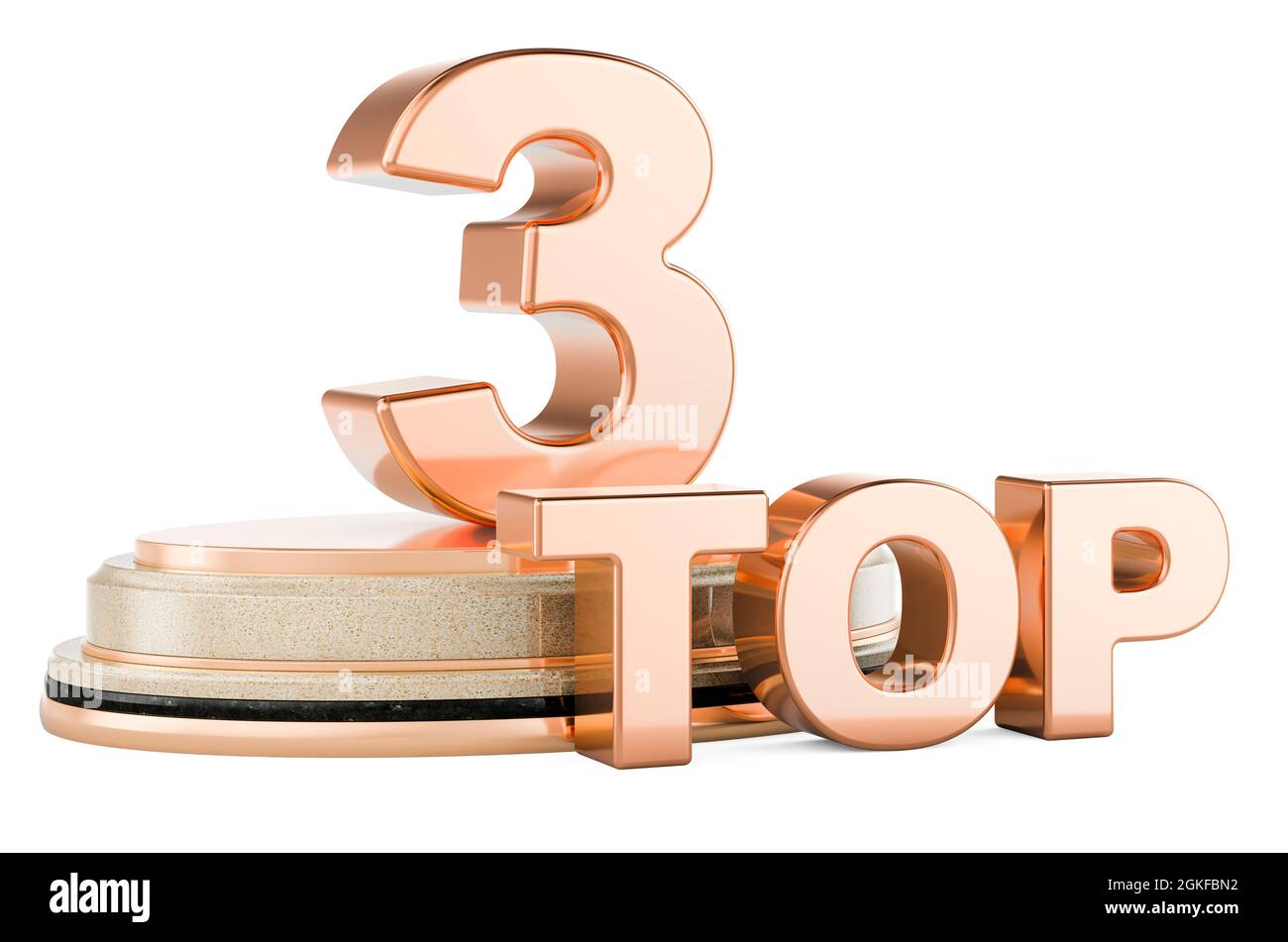 Top 3, podium award. 3D rendering isolated on white background Stock ...