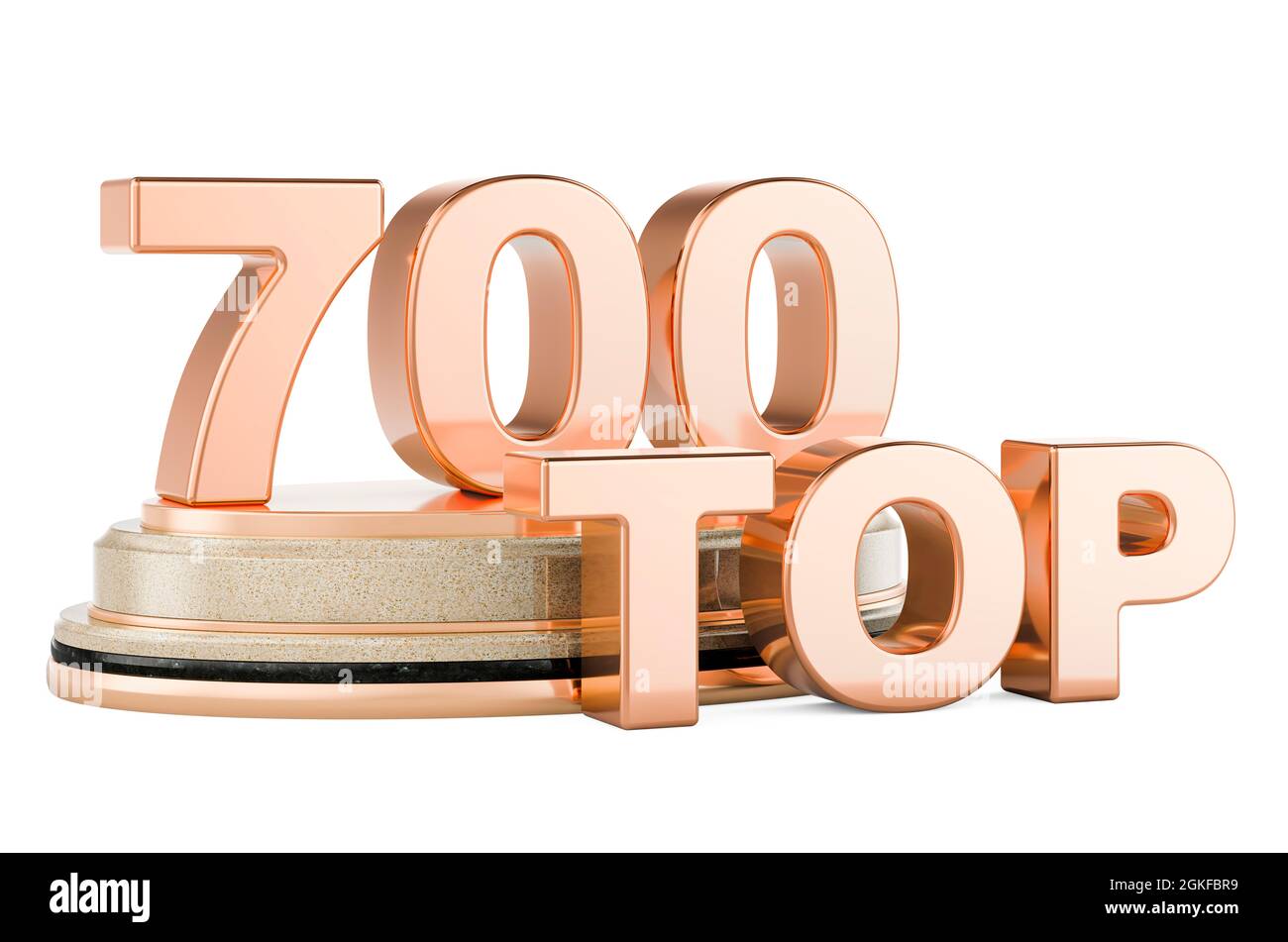 Top 700, podium award. 3D rendering isolated on white background Stock ...