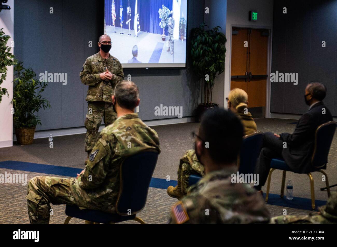 Chief Master Sergeant of the Space Force Roger A. Towberman, answers a ...