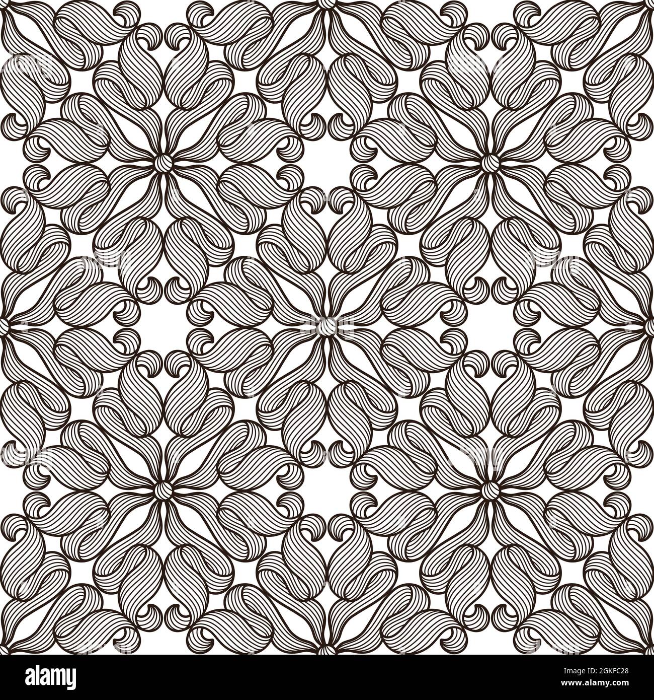 Ceramic tile seamless pattern with wave line curls. Mediterranean ...