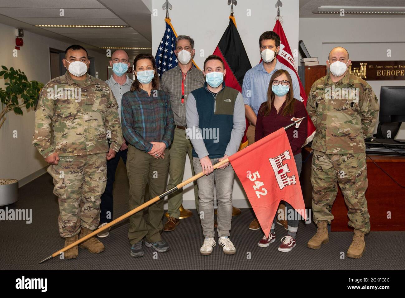 Members of the 542nd Engineer Detachment, Forward Engineer Support Team ...