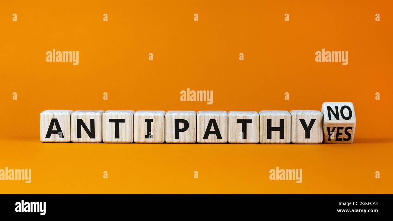 Antipathy yes or no symbol. Turned a wooden cube and changed words ...