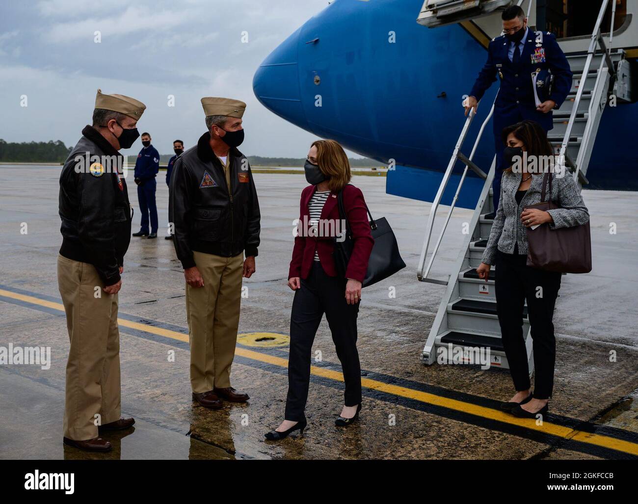 Deputy Secretary of Defense Dr. Kathleen H. Hicks greets the commander ...
