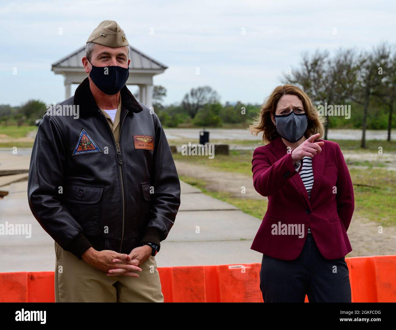 Naval Education and Training commander Rear Adm. Peter Garvin shows ...