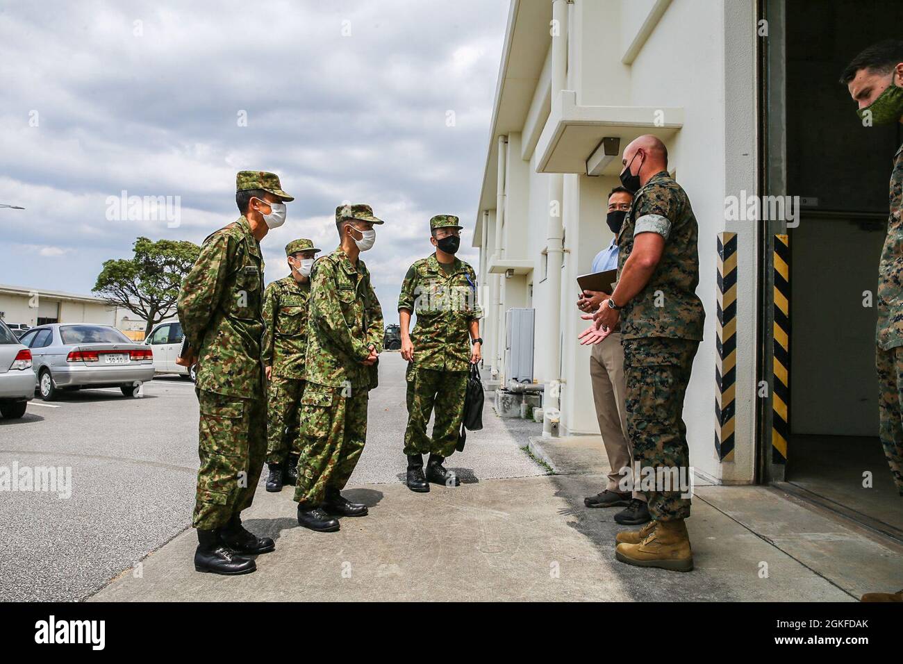 U.S. Marines with General Support Maintenance (GSM) Company give a tour ...