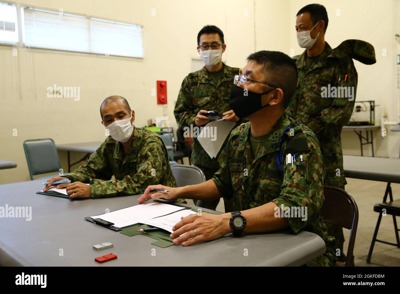 Service members with the 15th Brigade, Japan Ground Self Defense Force ...