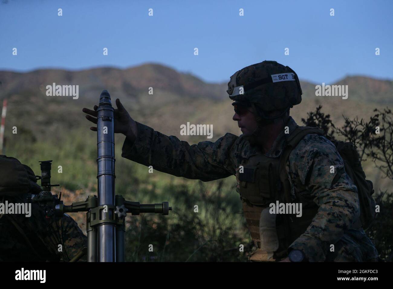 A U.S. Marine combat instructor with Alpha Company, Infantry Training ...