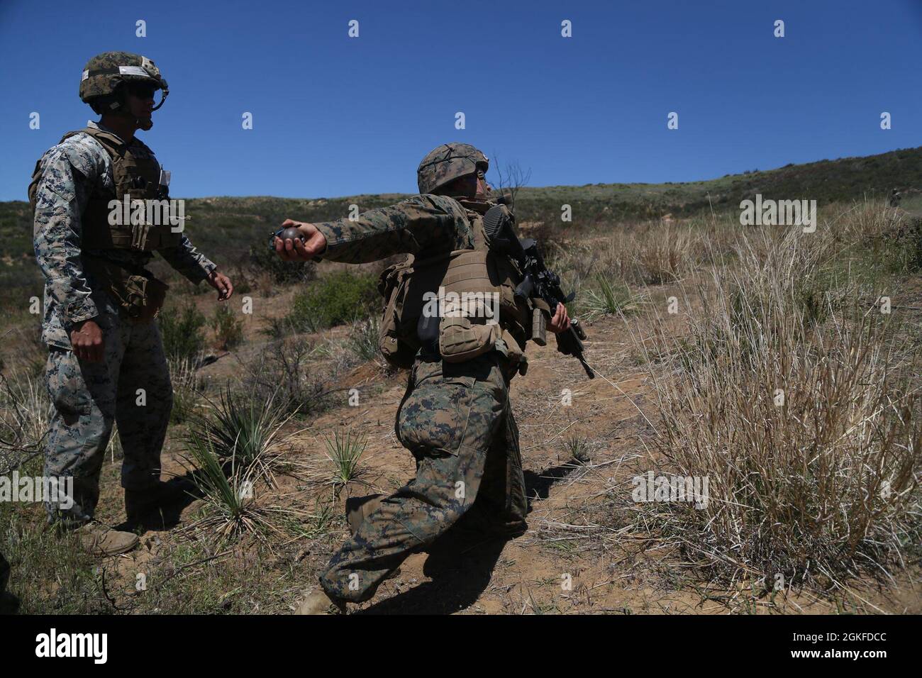 A U.S. Marine with Alpha Company, Infantry Training Battalion, School ...