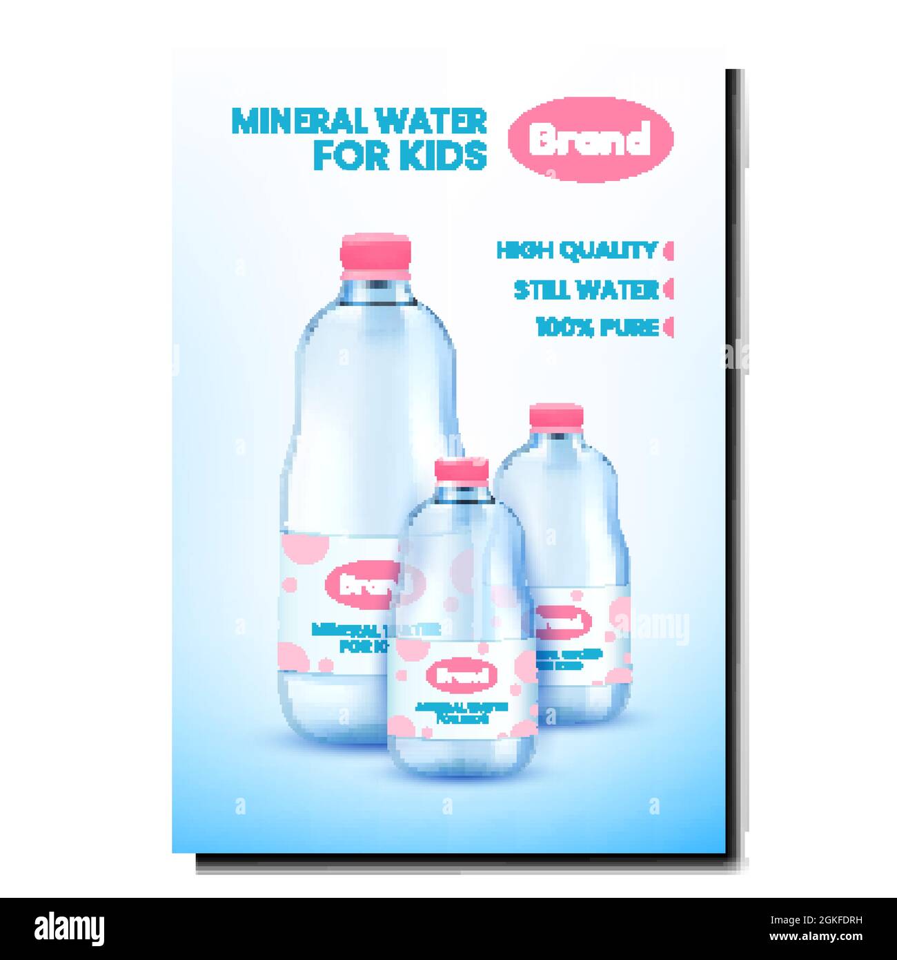 Mineral Water Creative Promotional Poster Vector Stock Vector Image ...