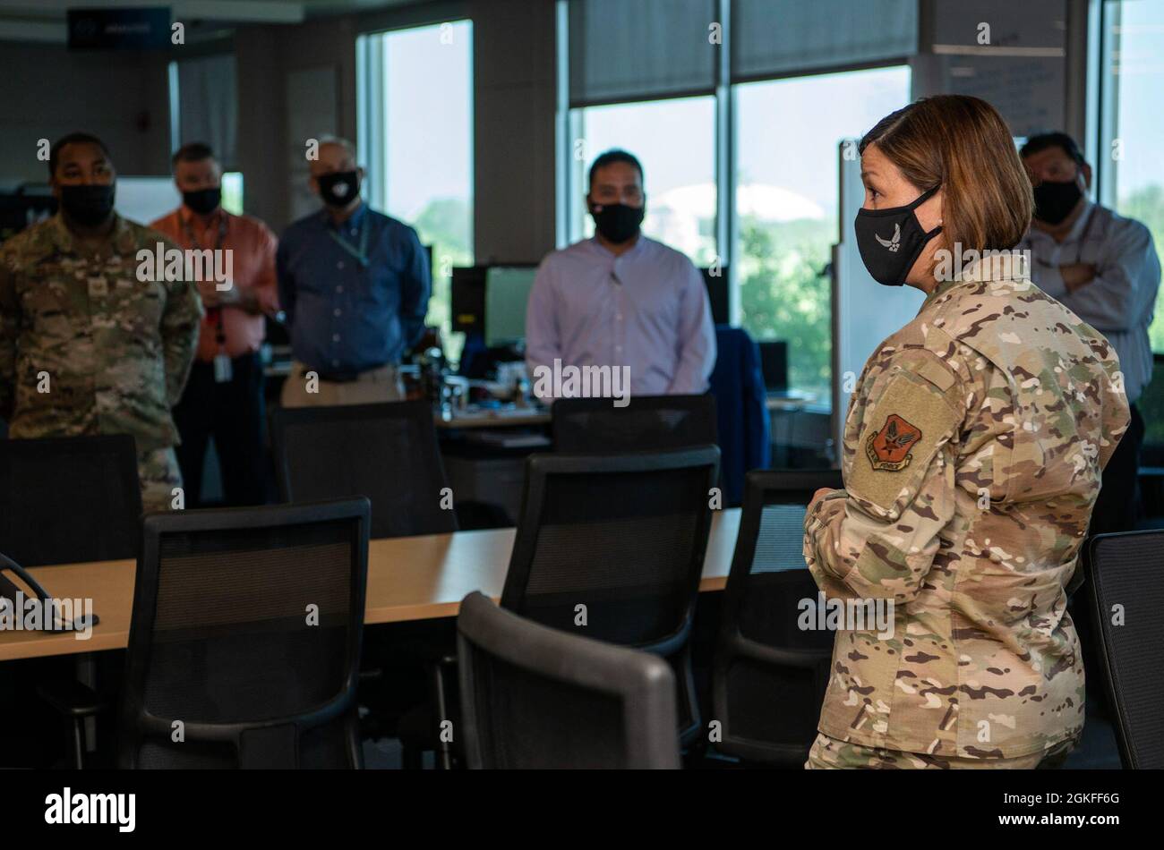 Chief Master Sergeant of the Air Force JoAnne S. Bass visits with ...