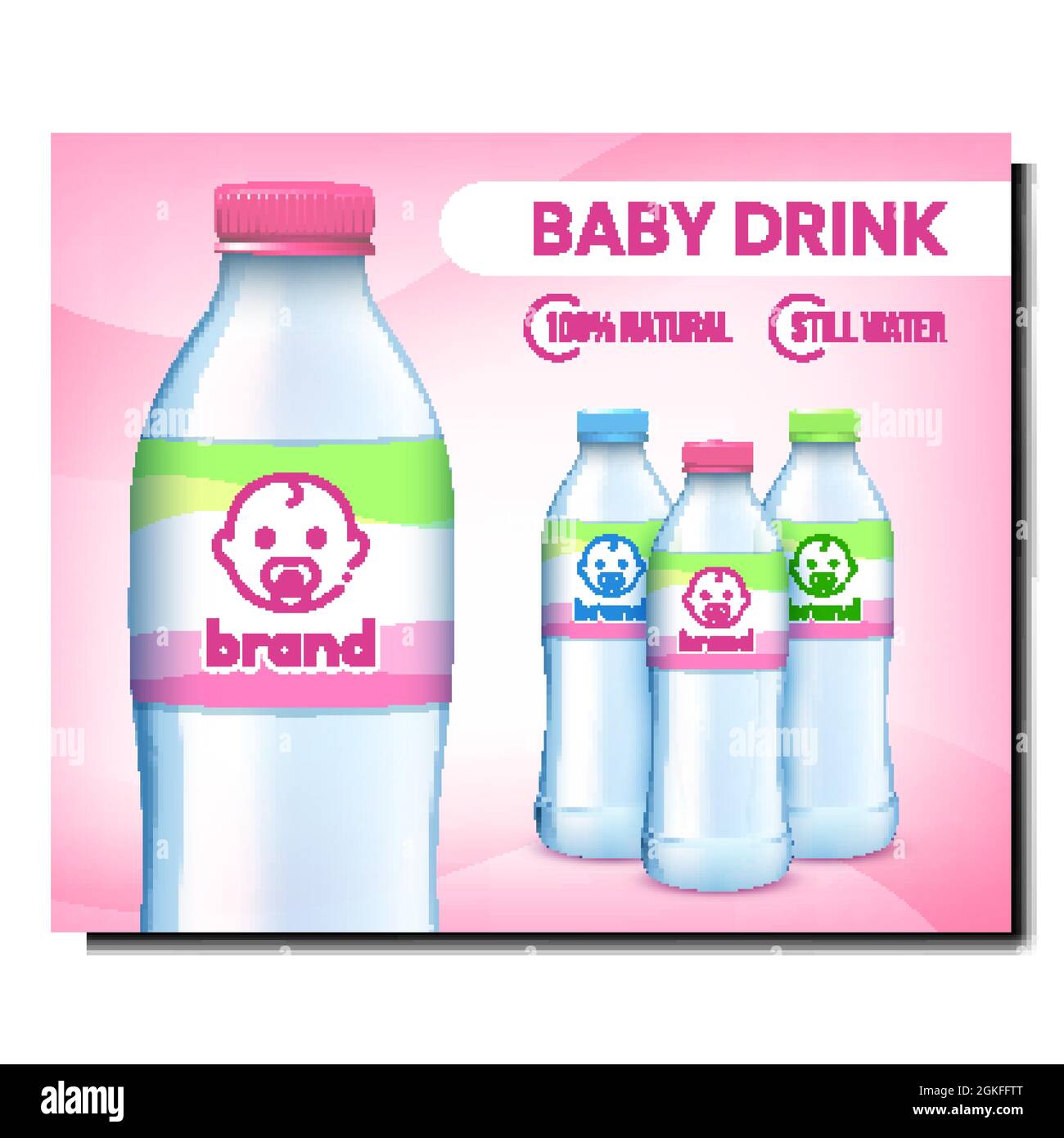 Baby Drink Creative Promotional Banner Vector Stock Vector Image & Art ...