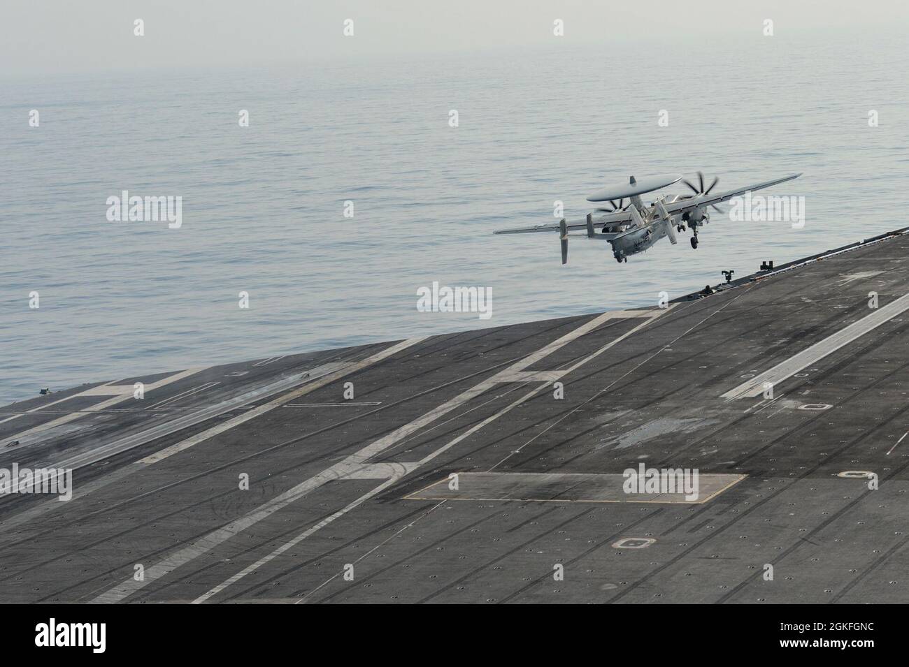 SOUTH CHINA SEA (April 9, 2021) – An E-2C Hawkeye, assigned to the ...