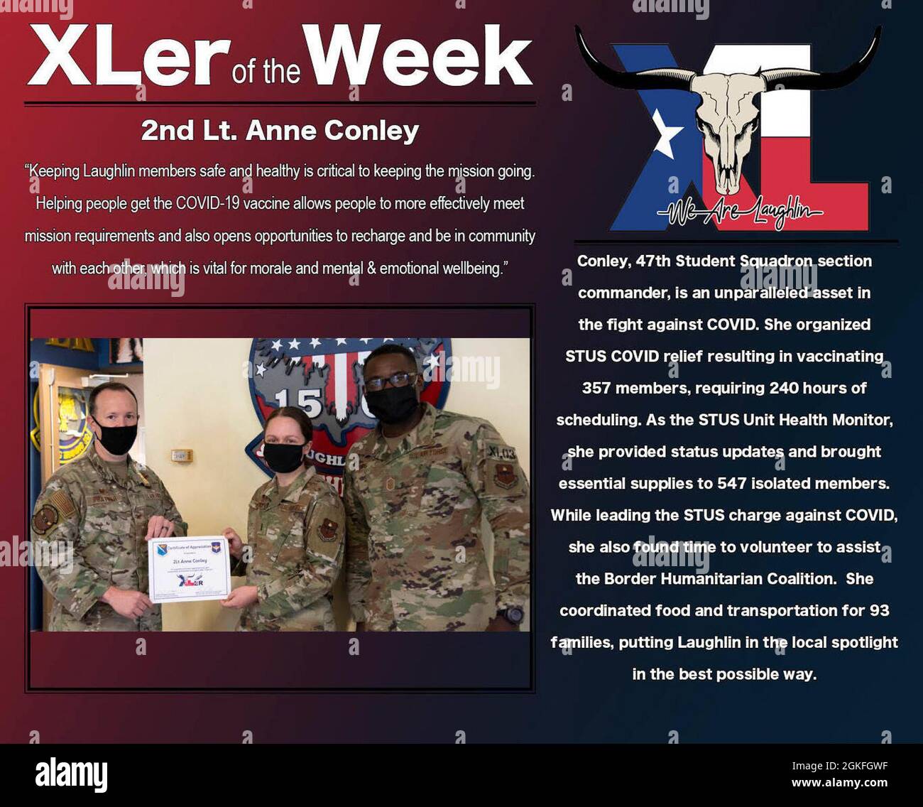 2nd Lt. Anne Conley, 47th Student Squadron section commander, was ...