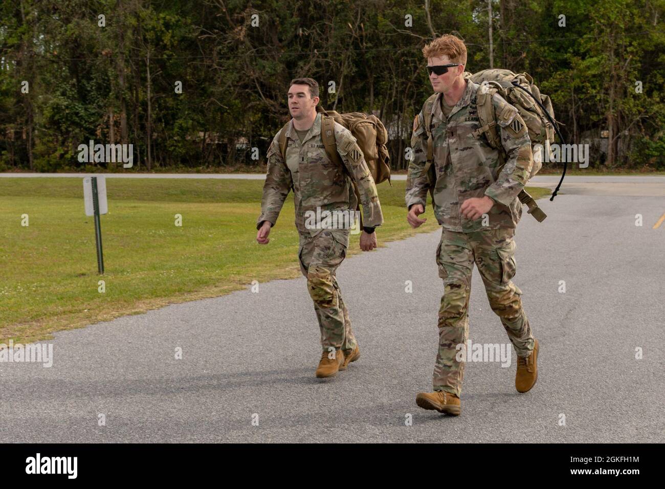 U.S. Army 1st Lt. David Stanley and 1st Lt. Zachary Hobson, both ...