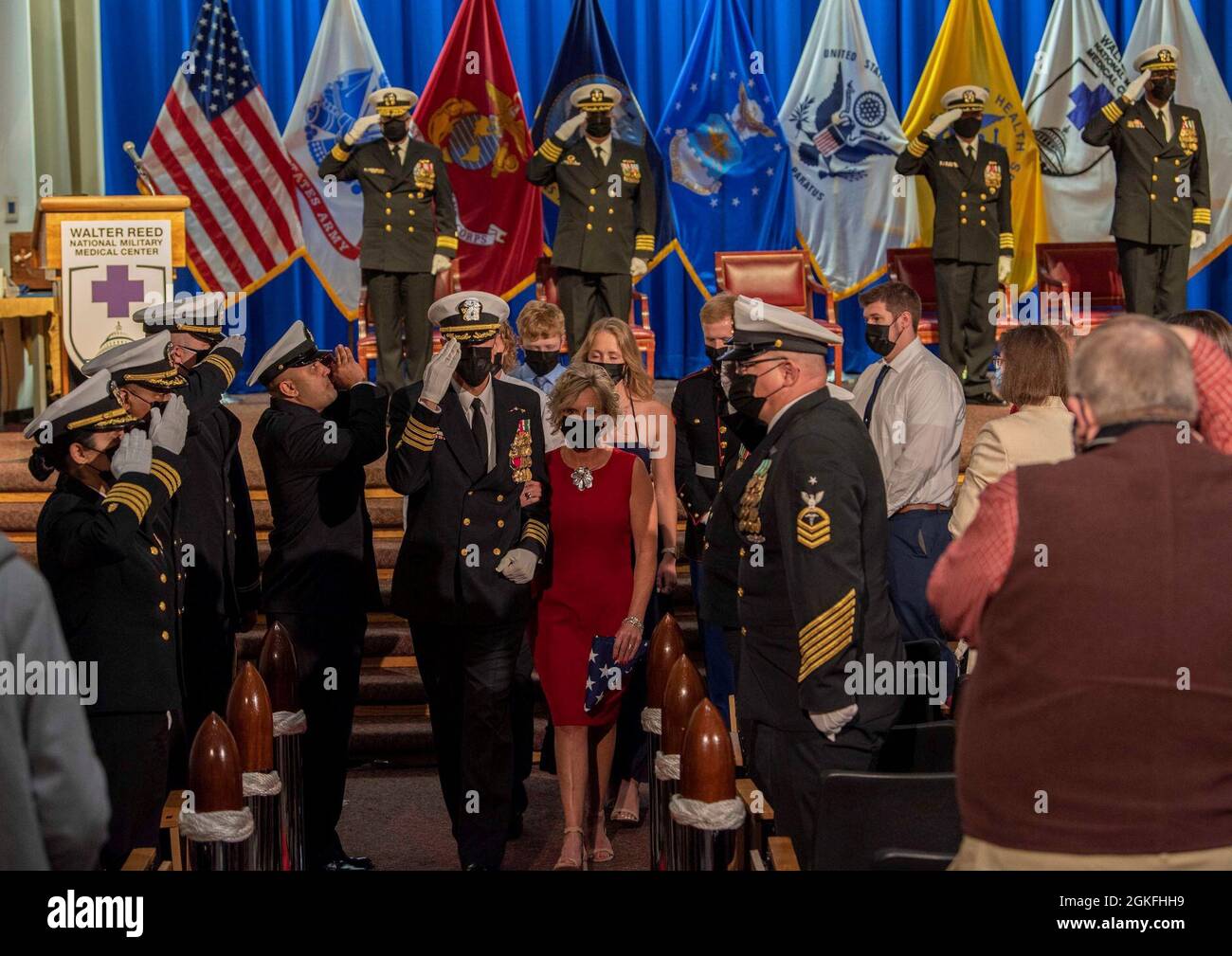 CAPT Gerard "Jay" Woelkers and family get "piped ashore Stock Photo - Alamy