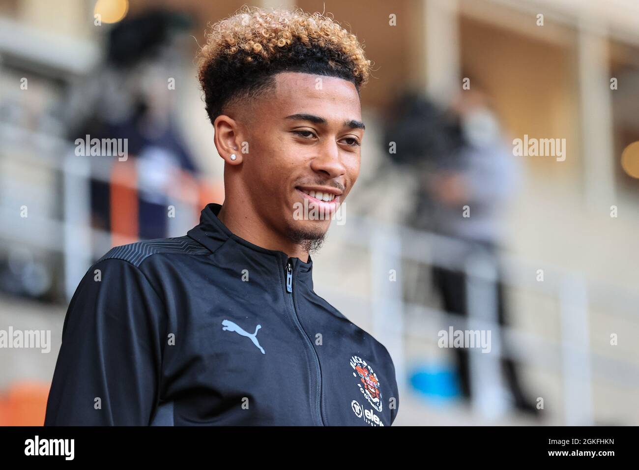 Jordan Gabriel #4 Of Blackpool arrives at Bloomfield Road Stock Photo ...