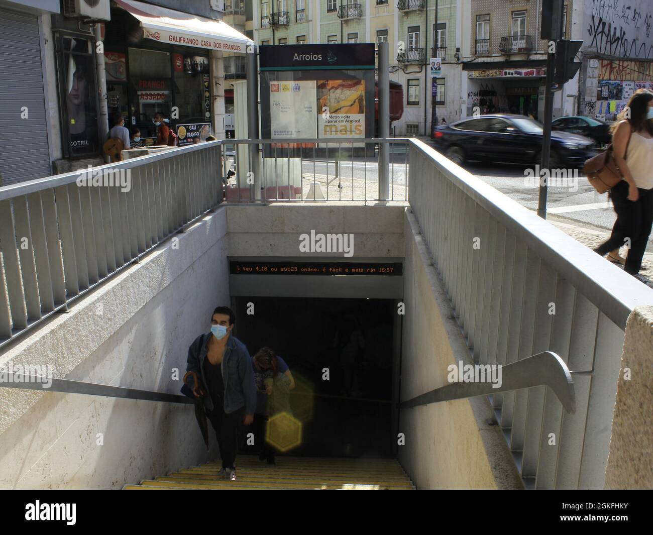 Lisboa, Portugal. 14th Sep, 2021. (INT) Lisbon Metro Arroios Station ...
