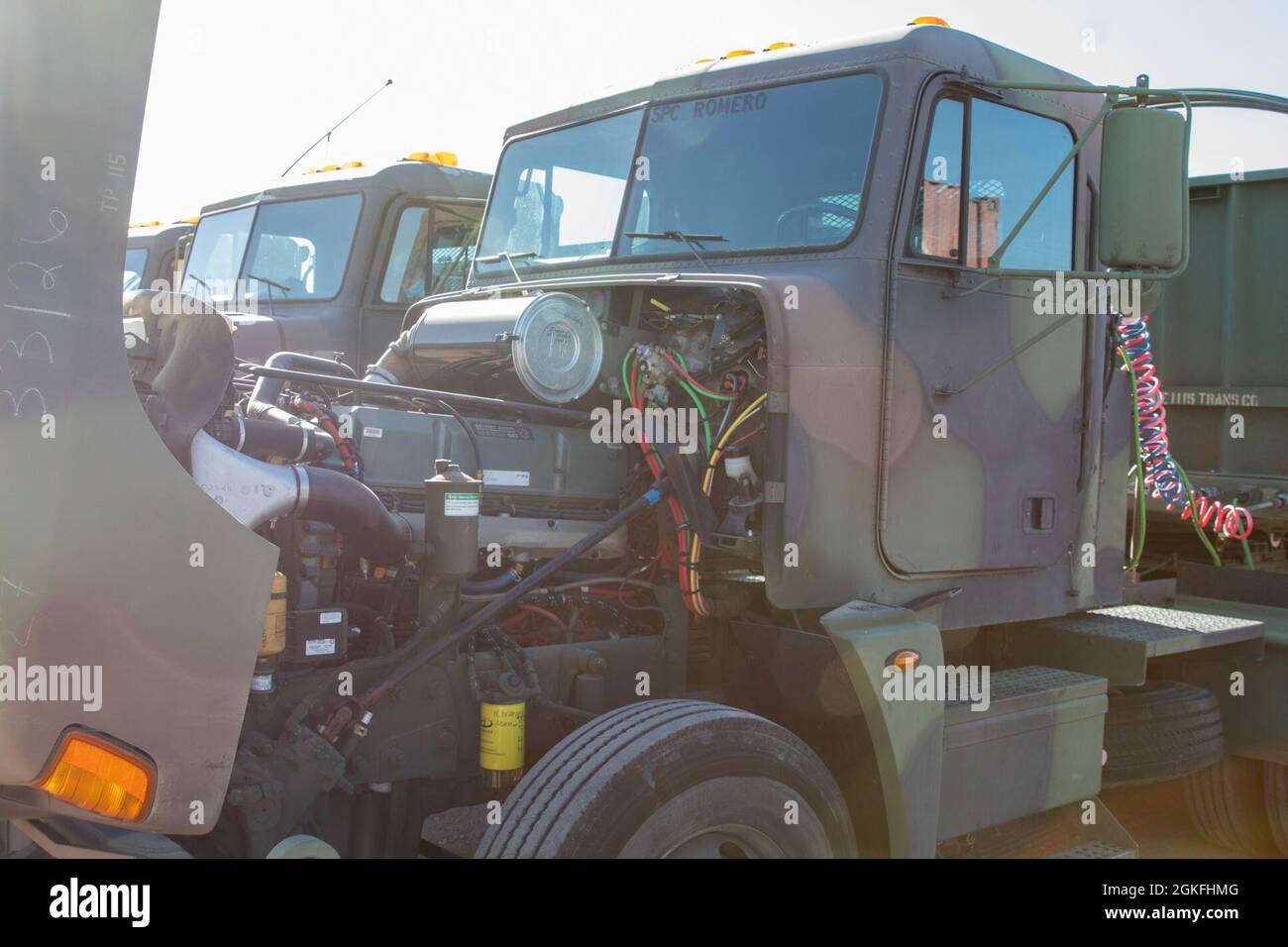 A line haul tractor (M915A3) from the 1115th Transportation Company has ...