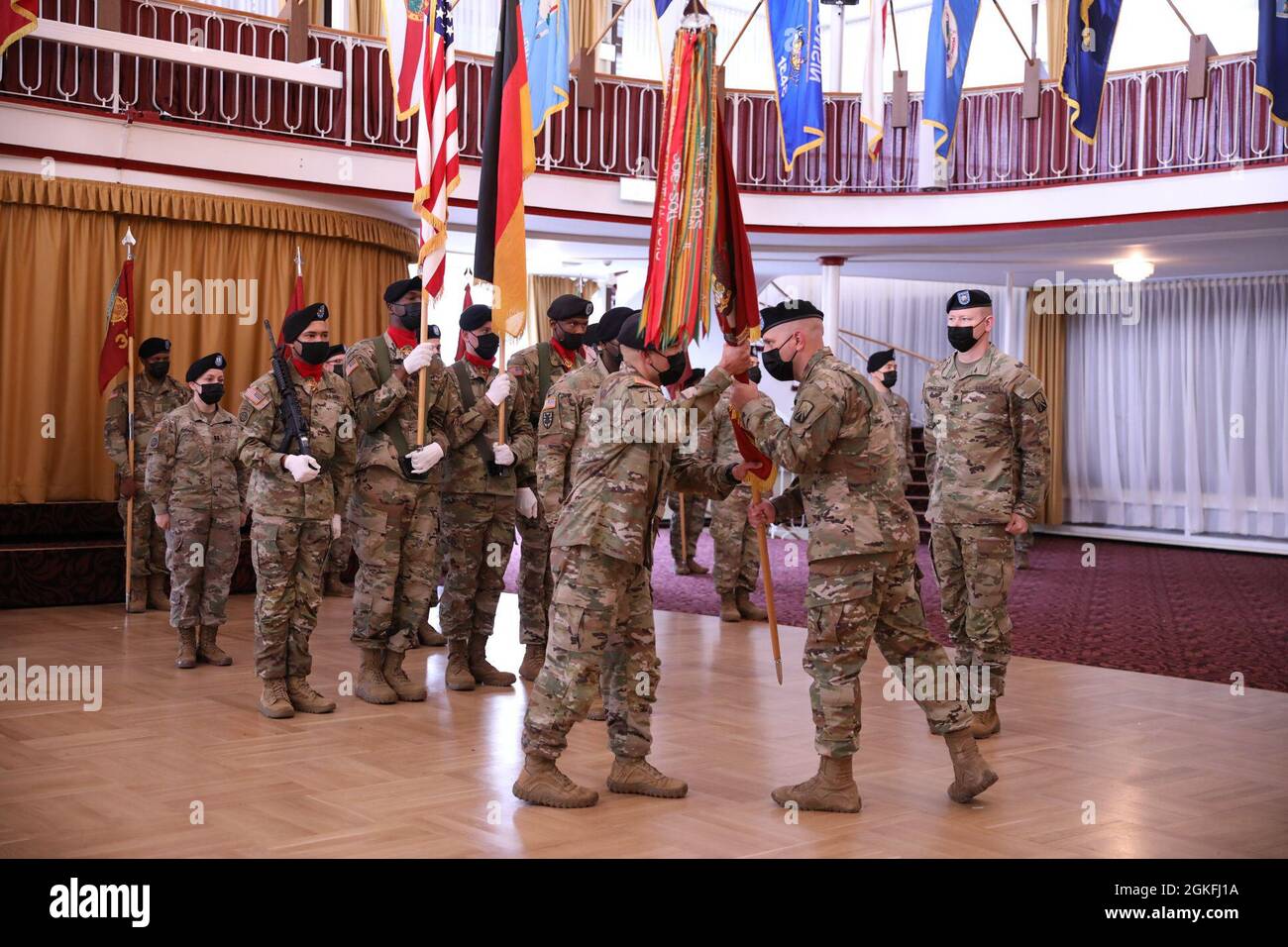 Col. Scott Kindberg, commander of the 16th Sustainment Brigade, passes ...