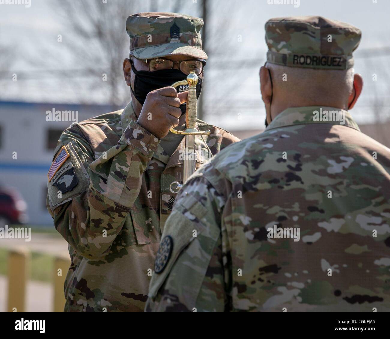 U.S. Army Command Sgt. Maj. William Russell III, outgoing command ...