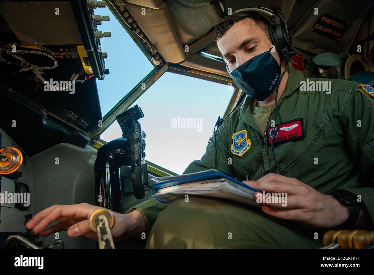 U.S. Air Force 1st Lt. Andres G. Velez, a 50th Air Refueling Squadron ...
