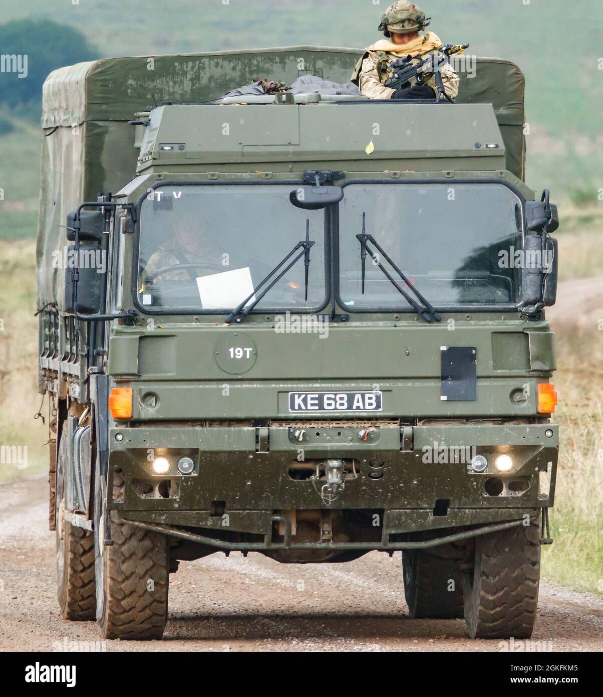 British army SV 4x4 logistics truck support vehicle in action on a ...