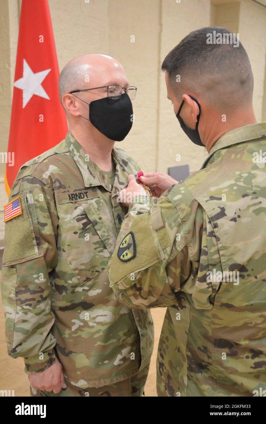 Command Sgt. Major Daniel Arndt is awarded the Legion of Merit by ...