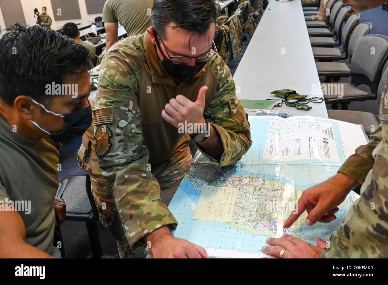 A student from the 644th Combat Communications Squadron gives a thumps ...